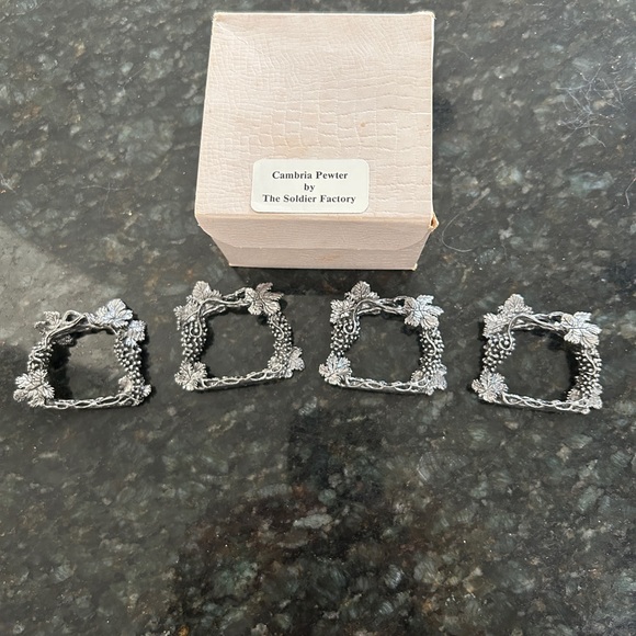 Wanda Scuby | Dining | Nib Signed Wanda Scruby Pewter Set Four Napkin ...